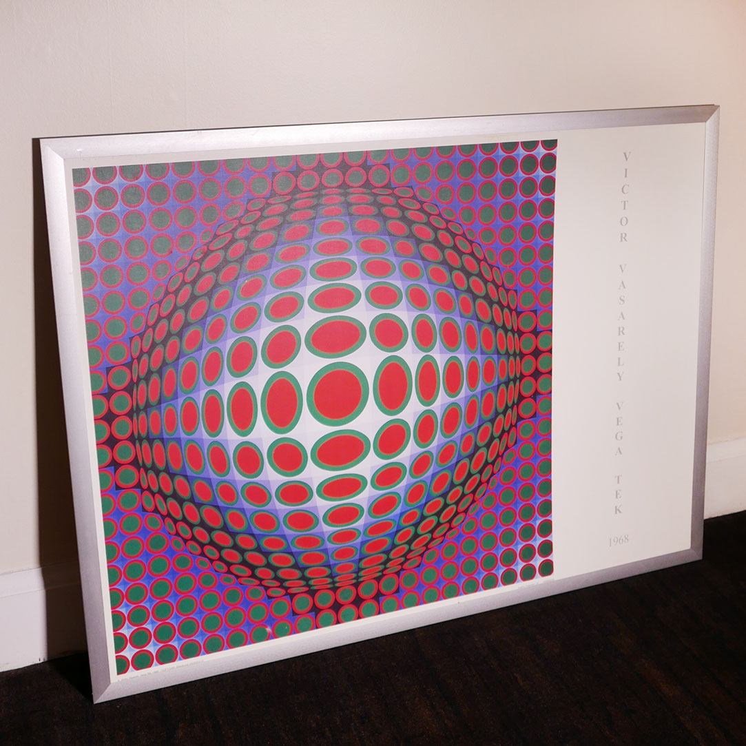 victor vasarely vega tek 1968 op art print – black dot shops